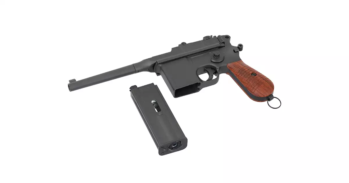 [Set] German M1932/M712 Pistol CO2 Replica - Black [KWC] + CO2 Magazine ...