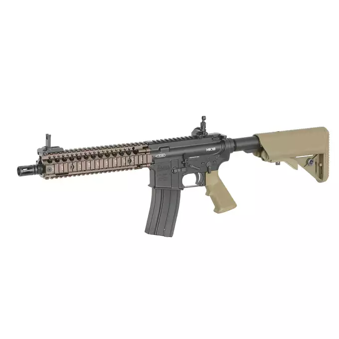 [Zestaw] Replika gazowa karabinka Daniel Defense MK18 - Tan [EMG] + Obustronna strona dźwignia ...