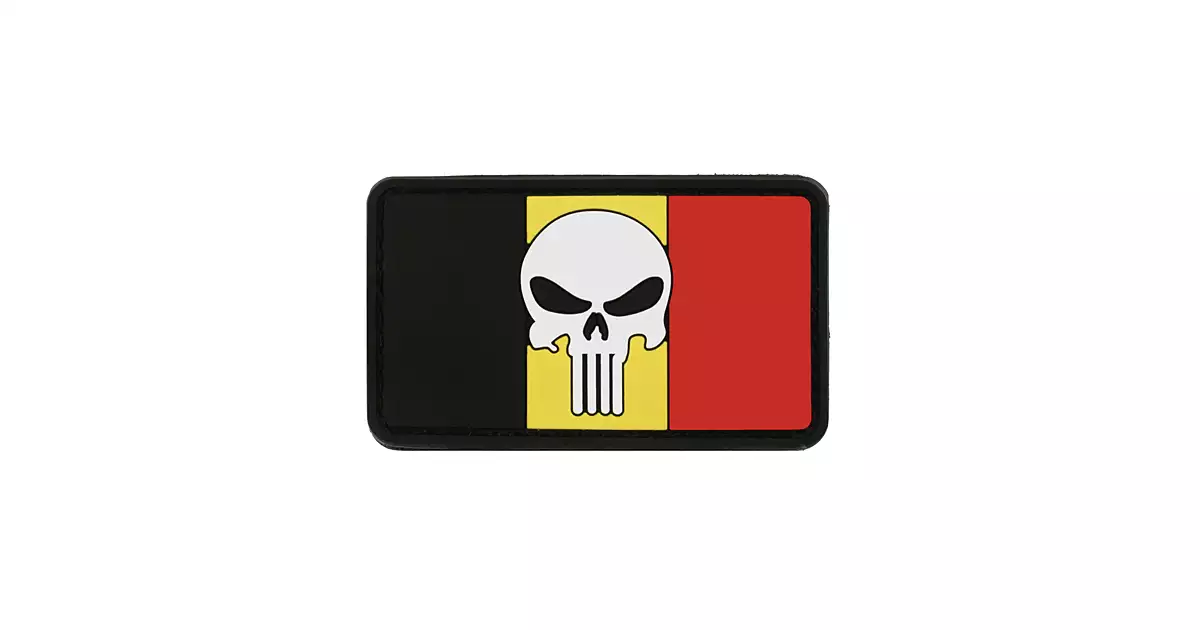 Flag Skull BELGIUM 2 PVC Patch [8FIELDS] | TaiwanGun US & EU