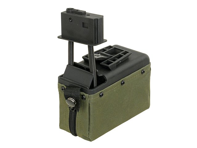 1500rd Electric Box Magazine (Compact size) for SAW - Olive | Taiwangun