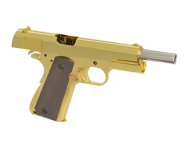[Set] 1911 pistol replica with Gas Blowback (GBB) - Gold [Golden Eagle ...