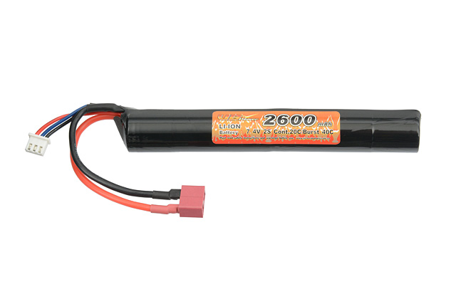 Battery Li-ion 2600 mAh 7,4V Stick - T-Plug [VB] | TaiwanGun US & EU
