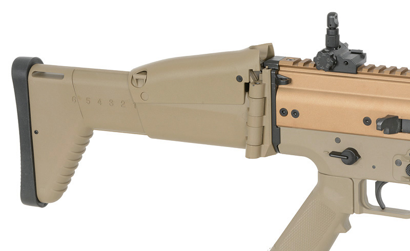 FN SCAR-L Subcarbine Replica with 25RPS, ESHOOTER ETU - Tan [Cybergun ...