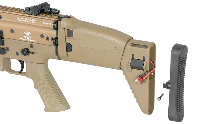 FN SCAR-L Subcarbine Replica with 25RPS, ESHOOTER ETU - Tan [Cybergun ...