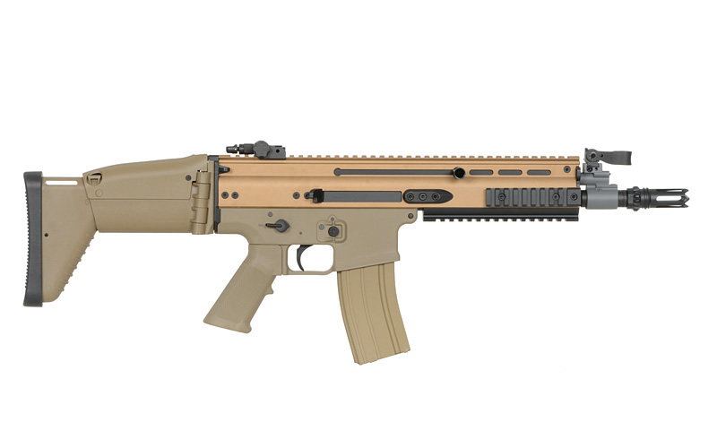 FN SCAR-L Subcarbine Replica with 25RPS, ESHOOTER ETU - Tan [Cybergun ...