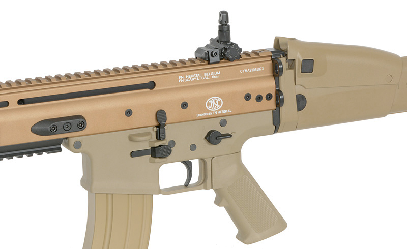FN SCAR-L Subcarbine Replica with 25RPS, ESHOOTER ETU - Tan [Cybergun ...