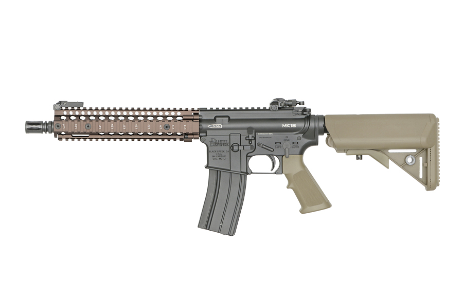 [Set] Daniel Defense MK18 Gas Blow-Back Rifle - Tan [EMG] + Ambidextrous charging handle AR GBB ...